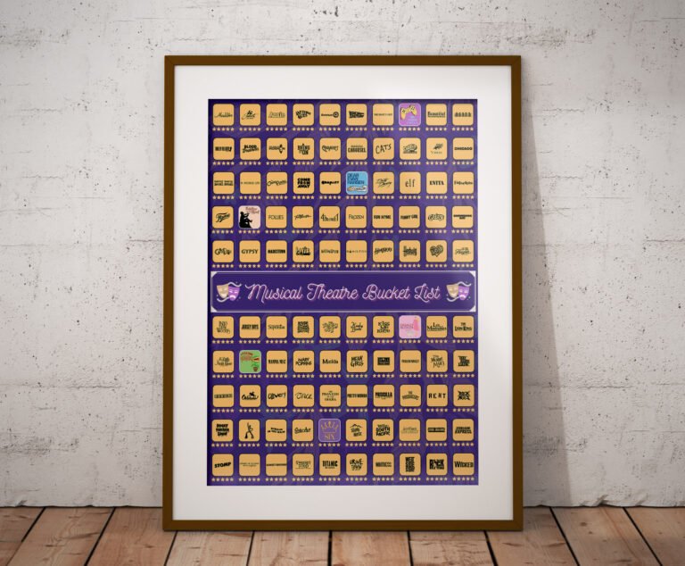 100 Musical Theatre Shows Scratch Off Poster - Gift For Musical Theatre ...